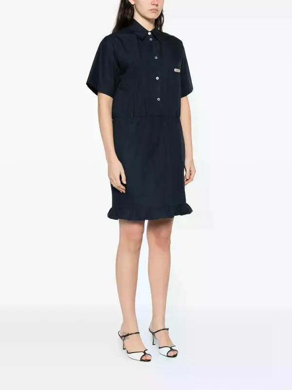 N°21 Ruffle-trim Short-sleeve Dress - Blue
