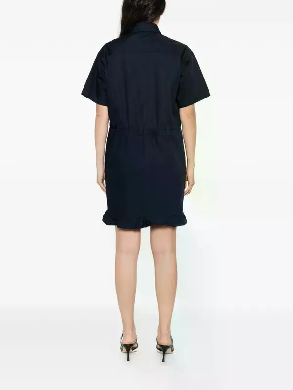 N°21 Ruffle-trim Short-sleeve Dress - Blue