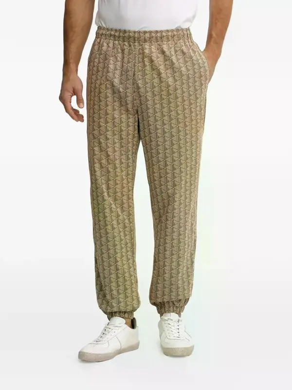 Lacoste Geometric-print Track Pants - Neutrals