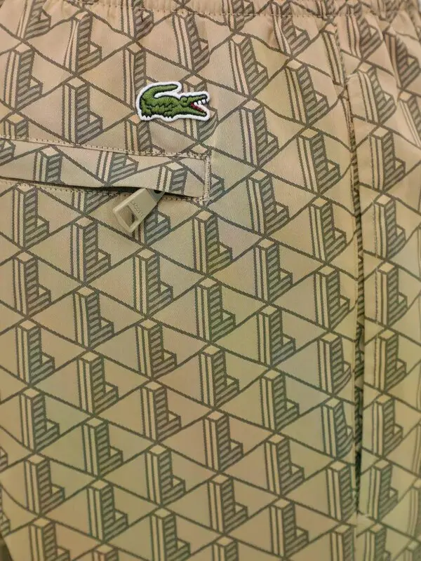 Lacoste Geometric-print Track Pants - Neutrals