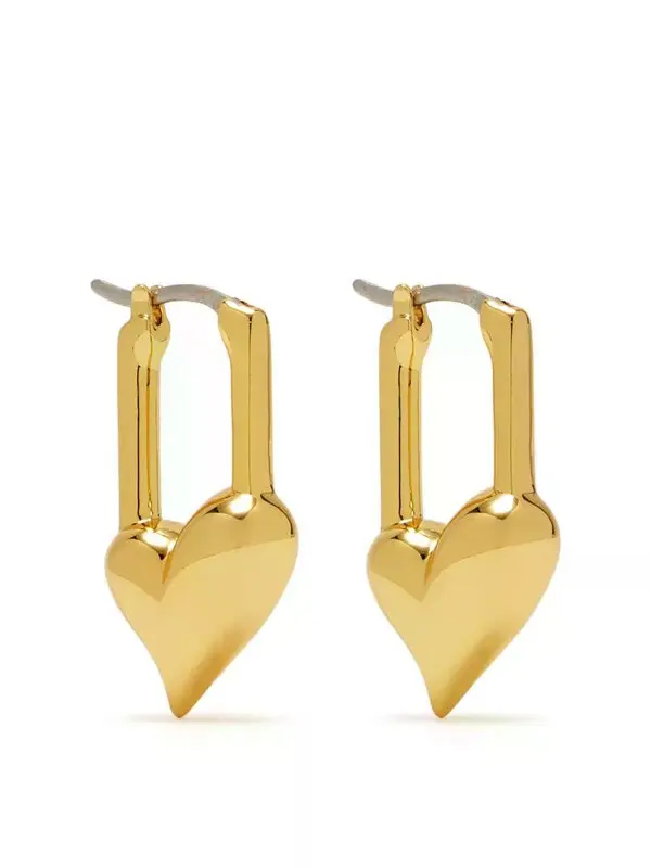 Jenny Bird Padlock Heart Drop Earrings - Gold