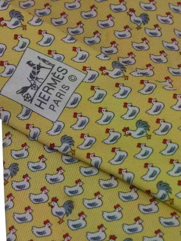 Hermès Rooster-print Neck Tie
