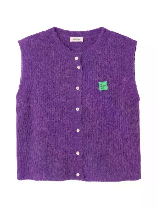 American Vintage East Sleeveless Cardigan - Purple