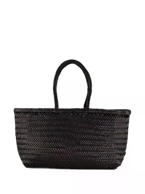 Dragon Diffusion Triple Jump Woven Leather Tote Bag - Black
