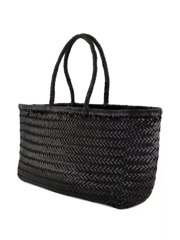 Dragon Diffusion Triple Jump Woven Leather Tote Bag - Black