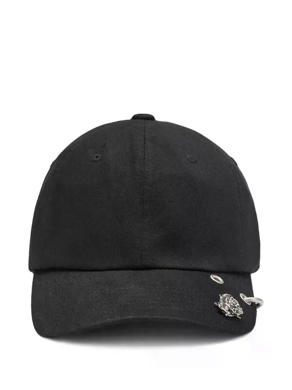 We11Done Rose-embellishment Baseball Cap - Black