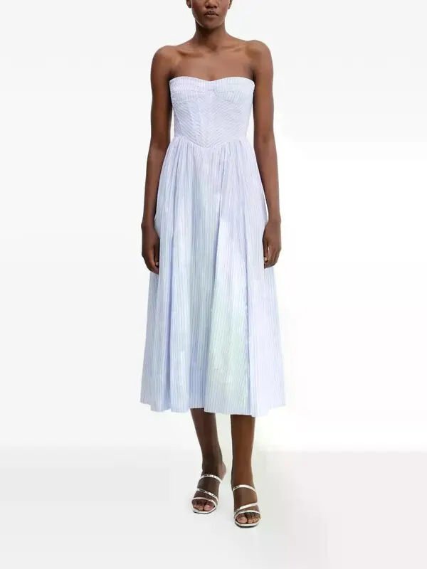 Bardot Striped Strapless Midi Dress