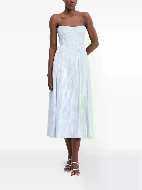 Bardot Striped Strapless Midi Dress