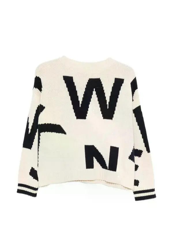 Max Mara Long-sleeve Letter Print Sweater - Neutrals