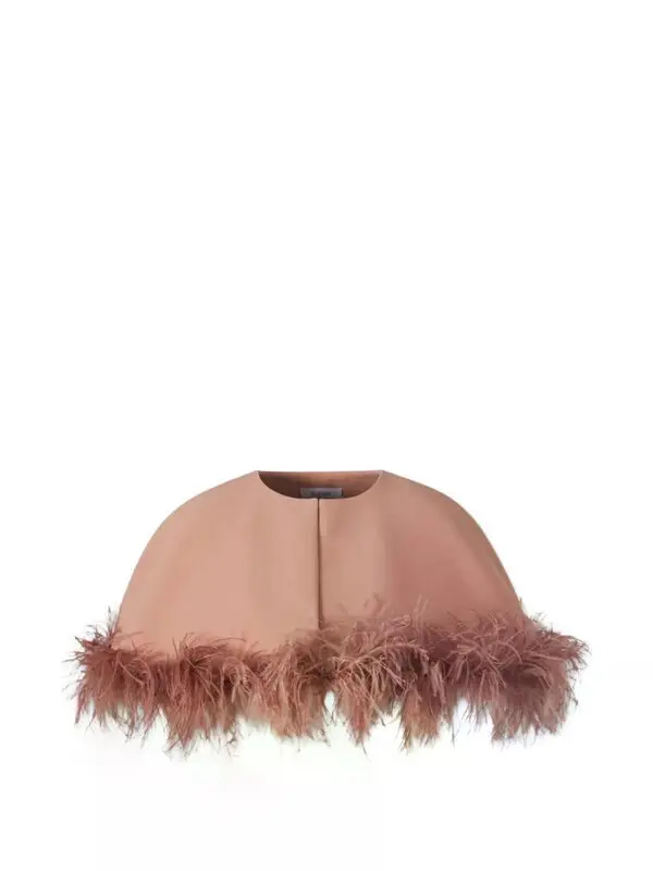 Safiyaa Feather Trim Cape
