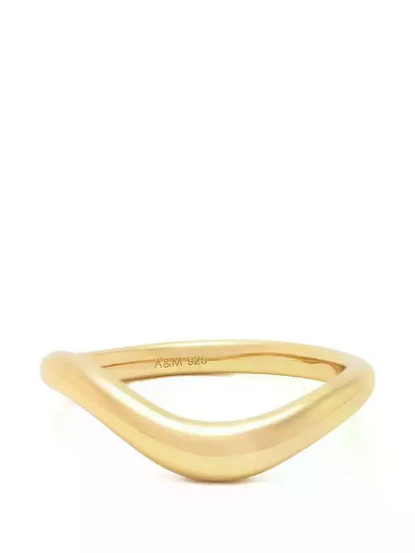 ASTRID & MIYU Waved Band Ring - Gold