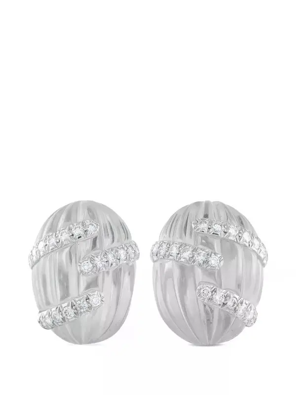 David Webb Diamond Earrings - Silver