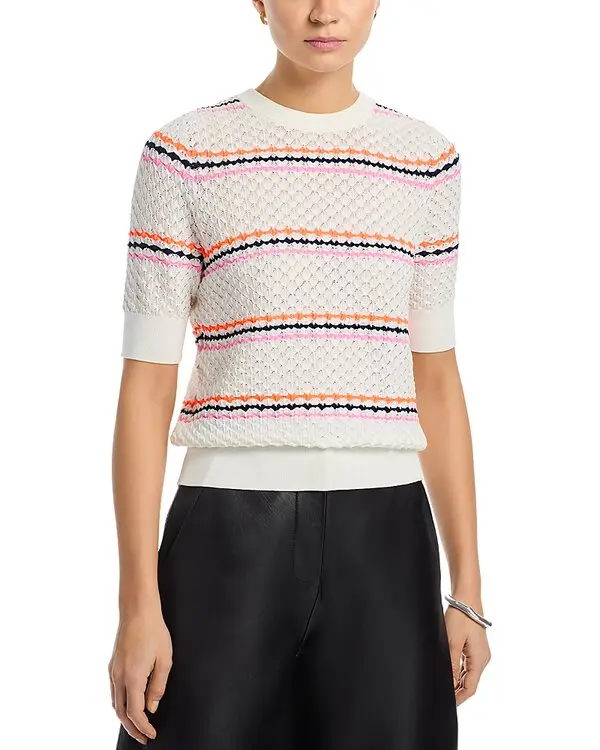 Essentiel Antwerp Textured Puffed-sleeve Sweater - Off White
