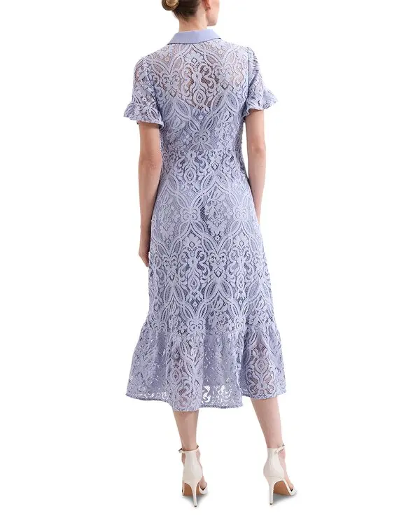 pink lace bodycon dress Off-the-shoulder lace mini dress 46 (FR) / Pink main image 0