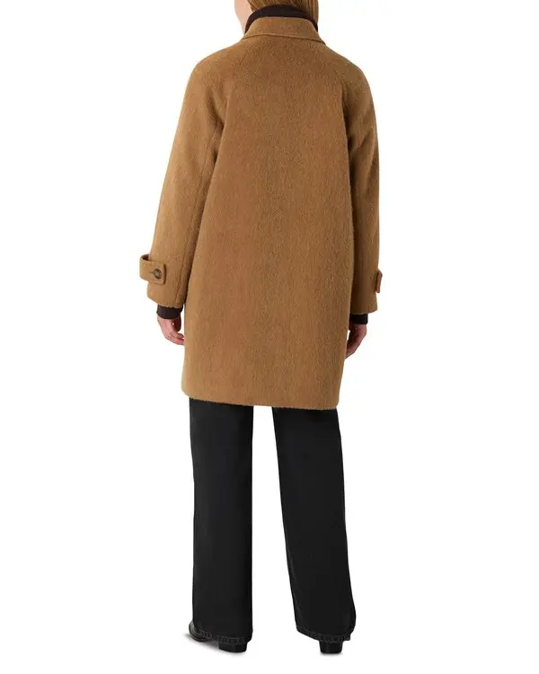 Whistles Short Wool Coat With Button Detail