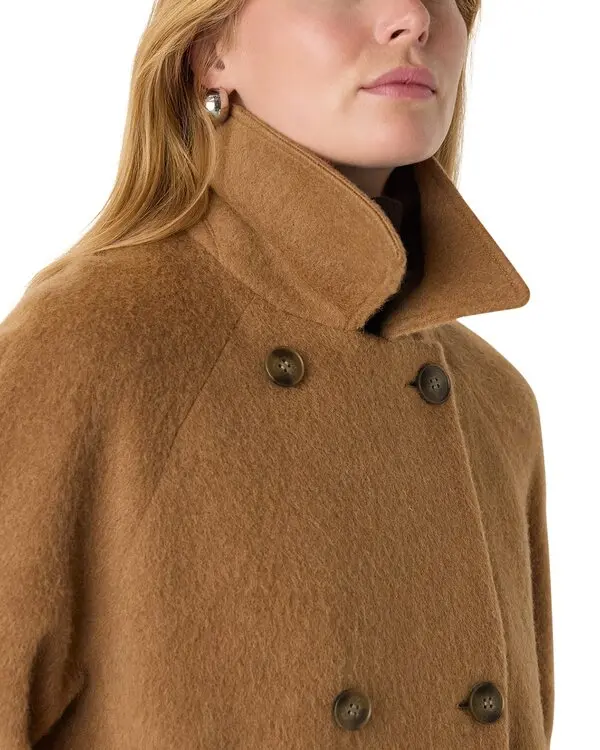 Whistles Short Wool Coat With Button Detail