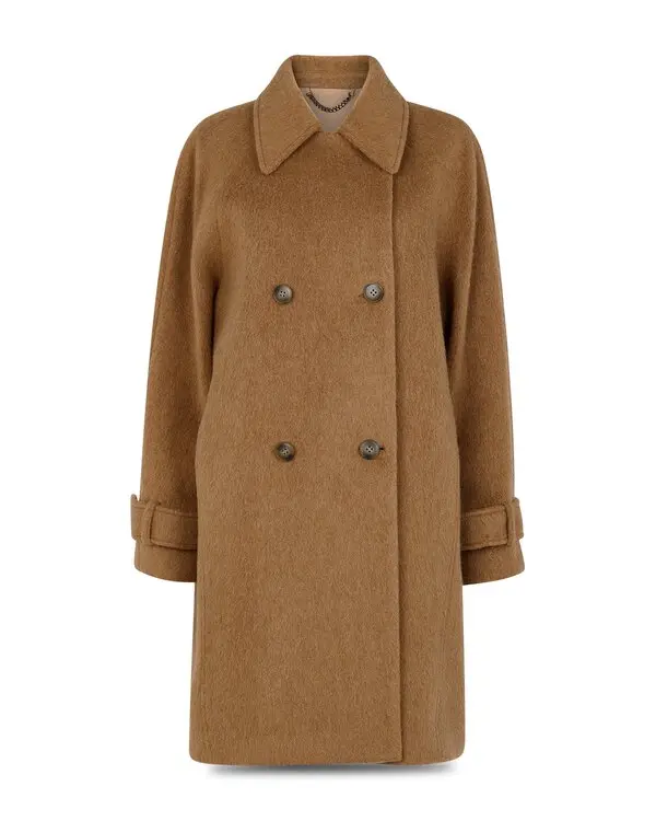 Whistles Short Wool Coat With Button Detail
