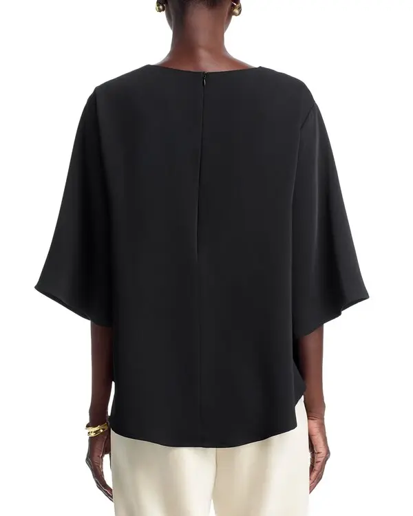 Caroline Rose Matte Crepe Crescent Top