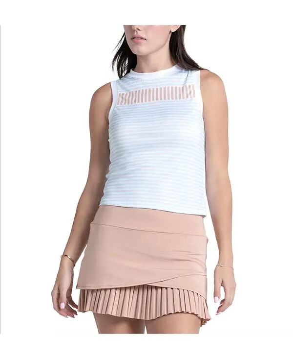 Lucky In Love Riviera Stripe Tank - Wave Blue