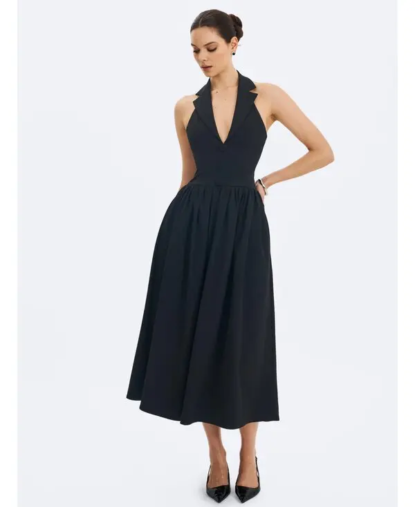 knee length dresses for ladies Black Multi Circle Mercedes Midi Dress main image 1