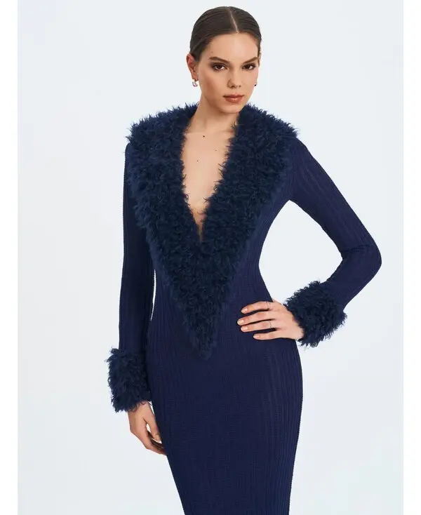 navy crochet maxi dress Claudia Crochet Midi Dress, Helen Jon XS