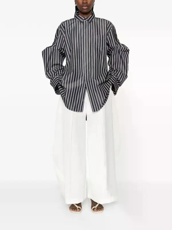 Sacai Striped Ruffled Shirt