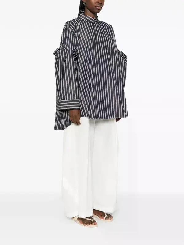 Sacai Striped Ruffled Shirt