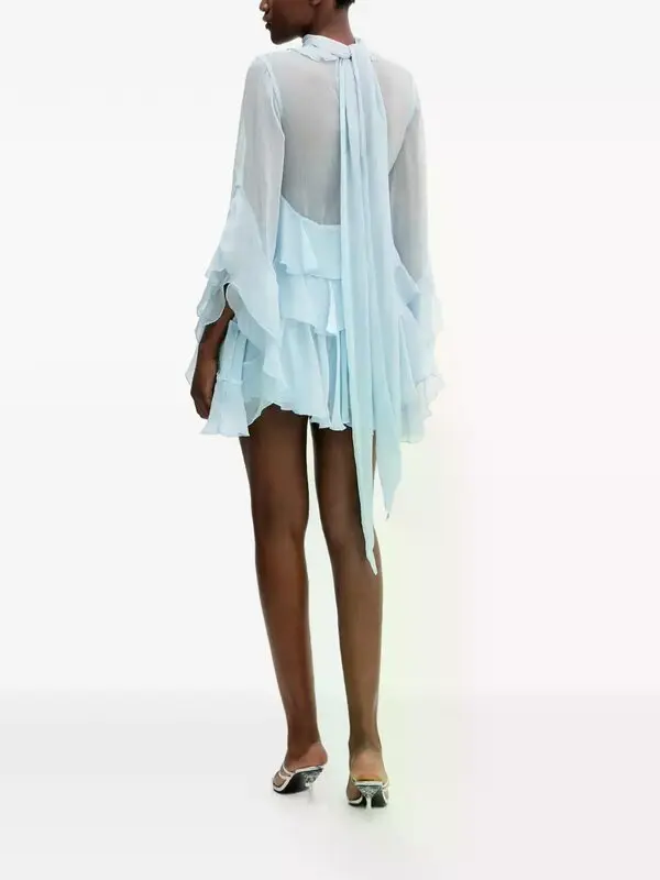 chinese dress ladies Gold Sequin Draped Bardot Mini Dress by Chloe Lewis main image 0