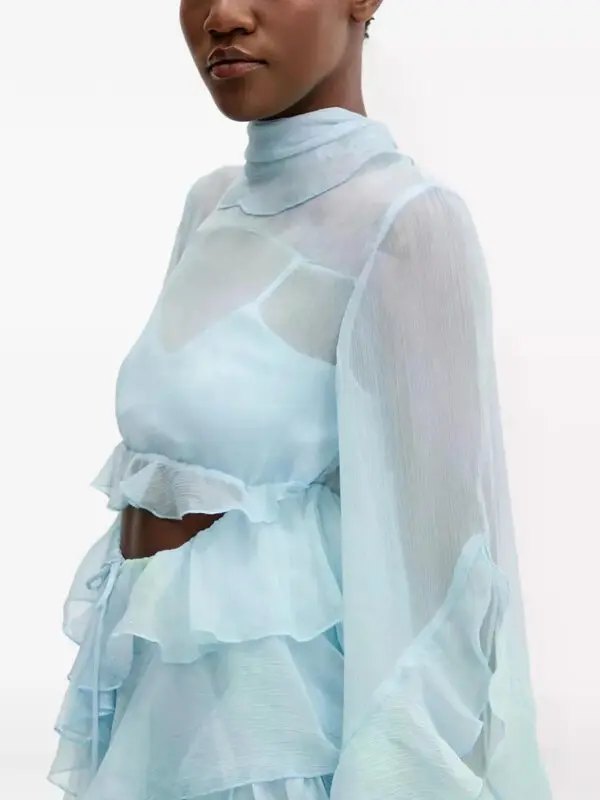 Bardot Ruffled Layered Mini Dress - Blue | Editorialist