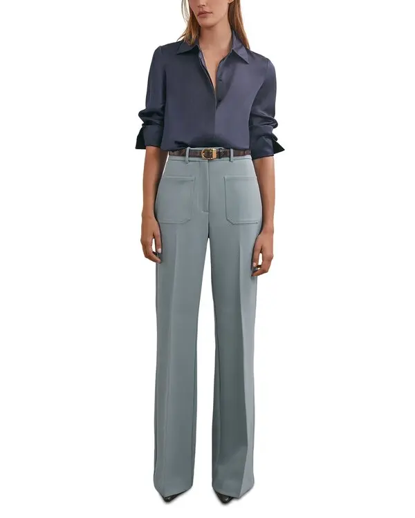 REISS Priya Flare Pants - Blue