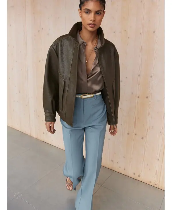 REISS Priya Flare Pants - Blue