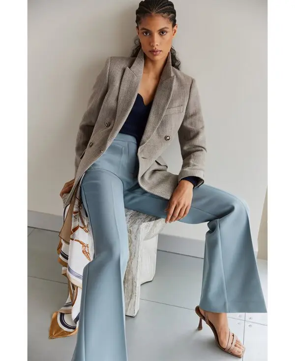 REISS Priya Flare Pants - Blue