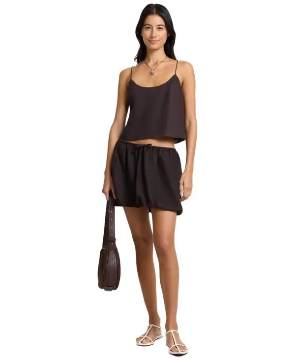 Onia Air Linen Cami Top - Espresso