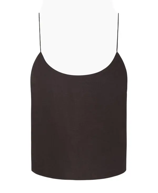 Onia Air Linen Cami Top - Espresso