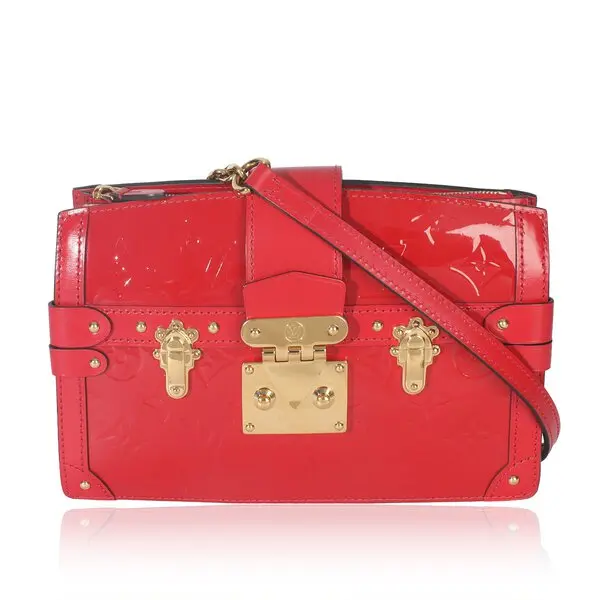 LOUIS VUITTON Cherry Monogram Vernis Trunk Clutch - Red