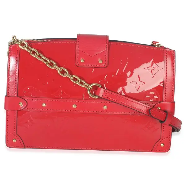 LOUIS VUITTON Cherry Monogram Vernis Trunk Clutch - Red