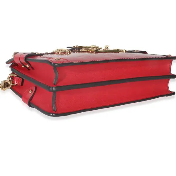 LOUIS VUITTON Cherry Monogram Vernis Trunk Clutch - Red