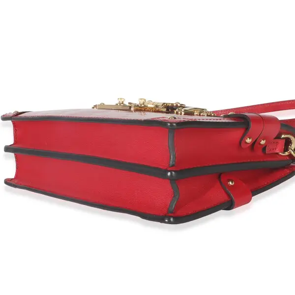 LOUIS VUITTON Cherry Monogram Vernis Trunk Clutch - Red