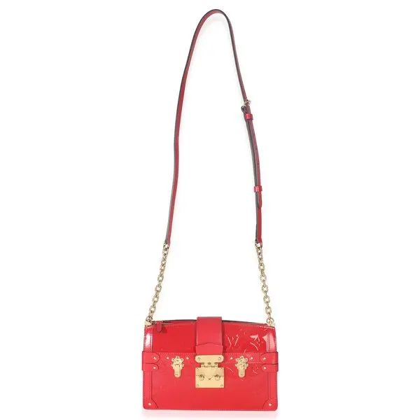 LOUIS VUITTON Cherry Monogram Vernis Trunk Clutch - Red