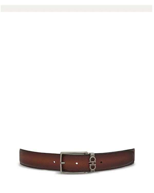 FERRAGAMO Reversible Leather Belt - New Cognac