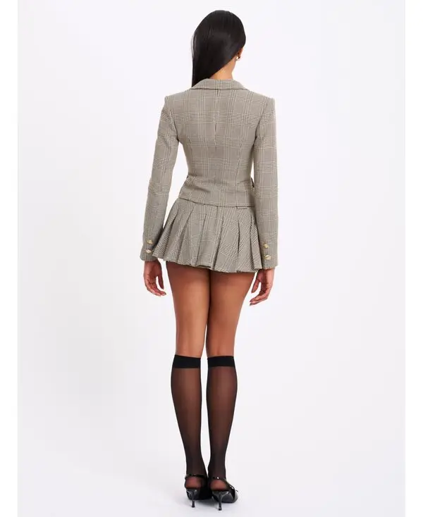 MISS CIRCLE NEW YORK Plaid Blazer Jacket