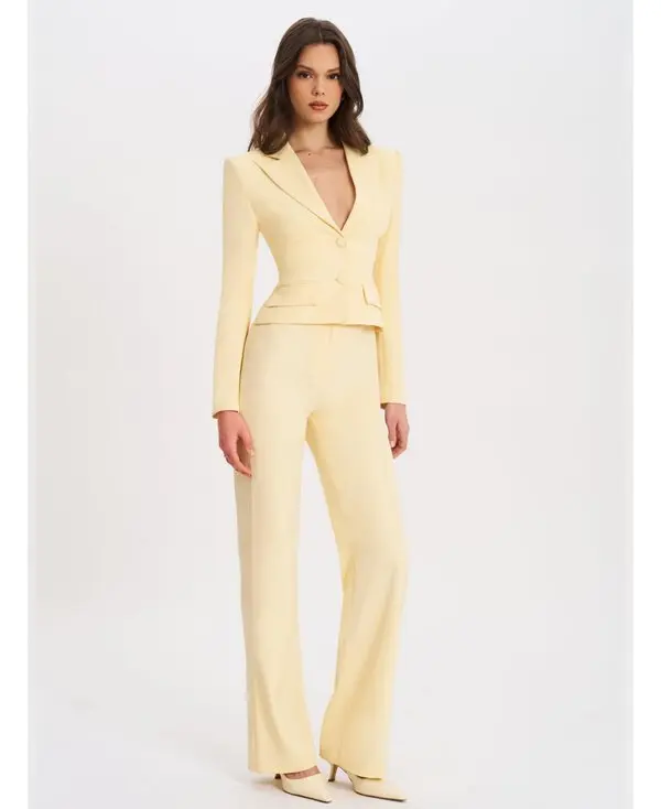 MISS CIRCLE NEW YORK Slim Fit Suit Pants - Yellow