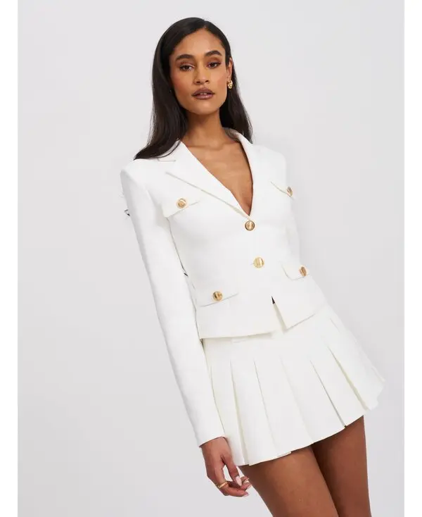 MISS CIRCLE NEW YORK Button Detailed Blazer Jacket