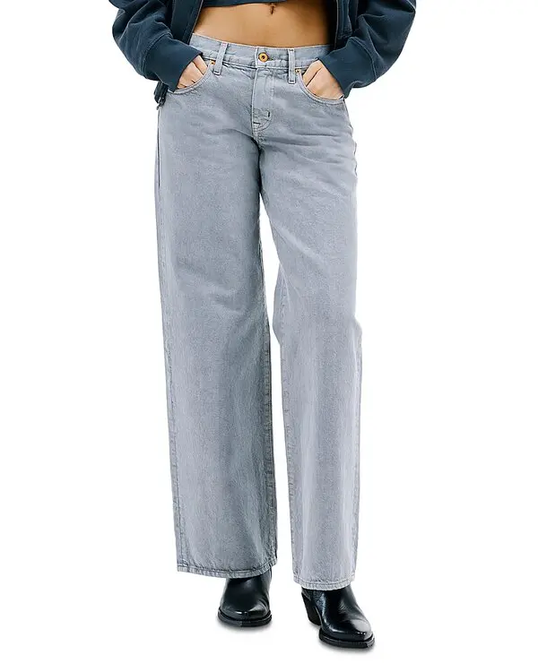 SLVRLAKE Lexi Low Rise Wide Leg Jeans - Shadow Grey