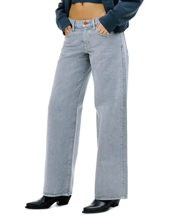 SLVRLAKE Lexi Low Rise Wide Leg Jeans - Shadow Grey
