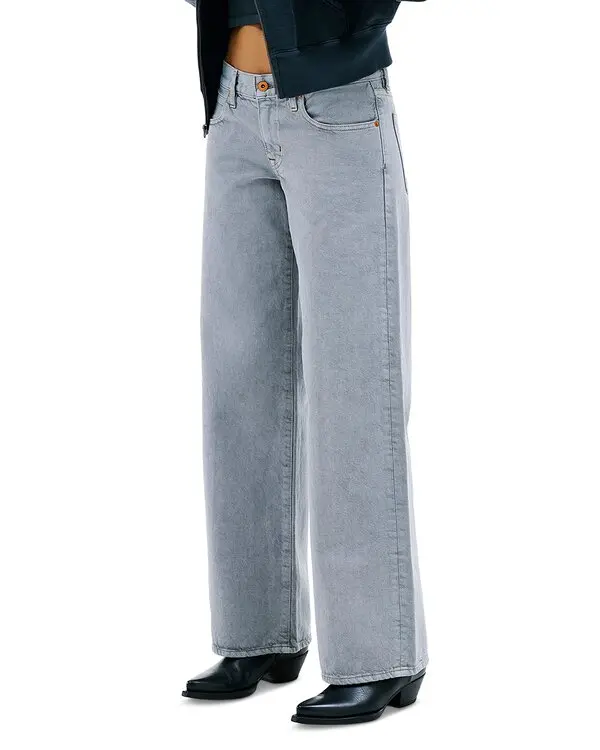 SLVRLAKE Lexi Low Rise Wide Leg Jeans - Shadow Grey