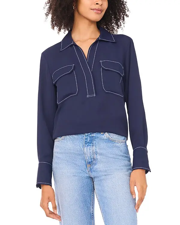 Vince Camuto Half Placket Blouse
