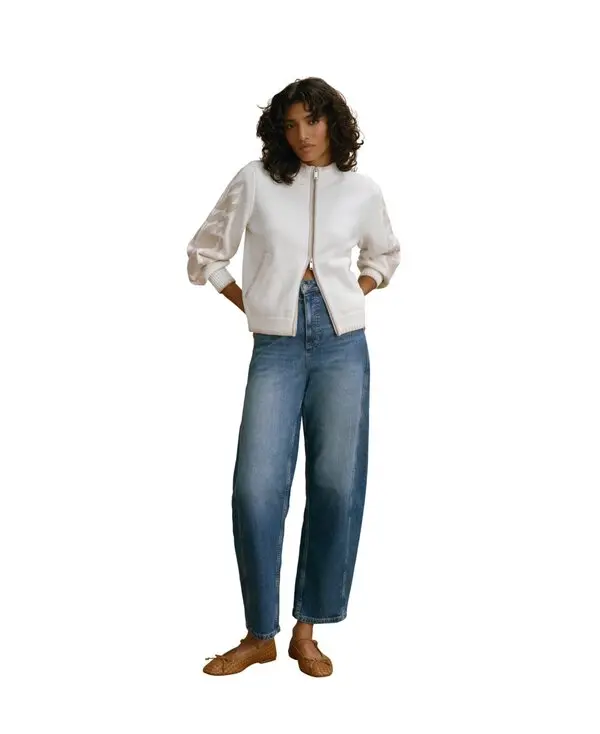 Mint Velvet Cotton-blend Embroidered Cardigan