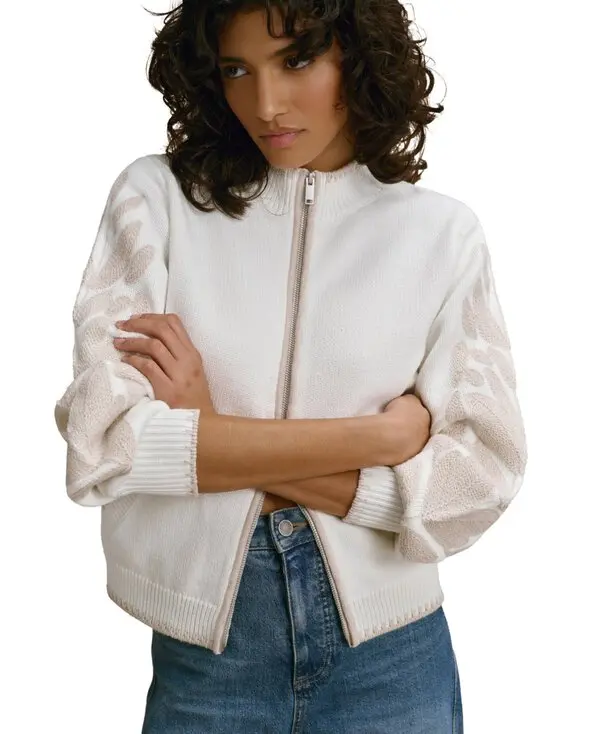 Mint Velvet Cotton-blend Embroidered Cardigan