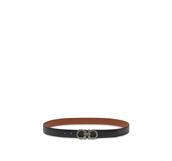 FERRAGAMO Reversible Leather Belt - Nero
